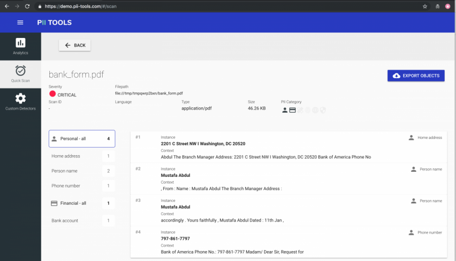 Personal Data Analytics | PII Tools