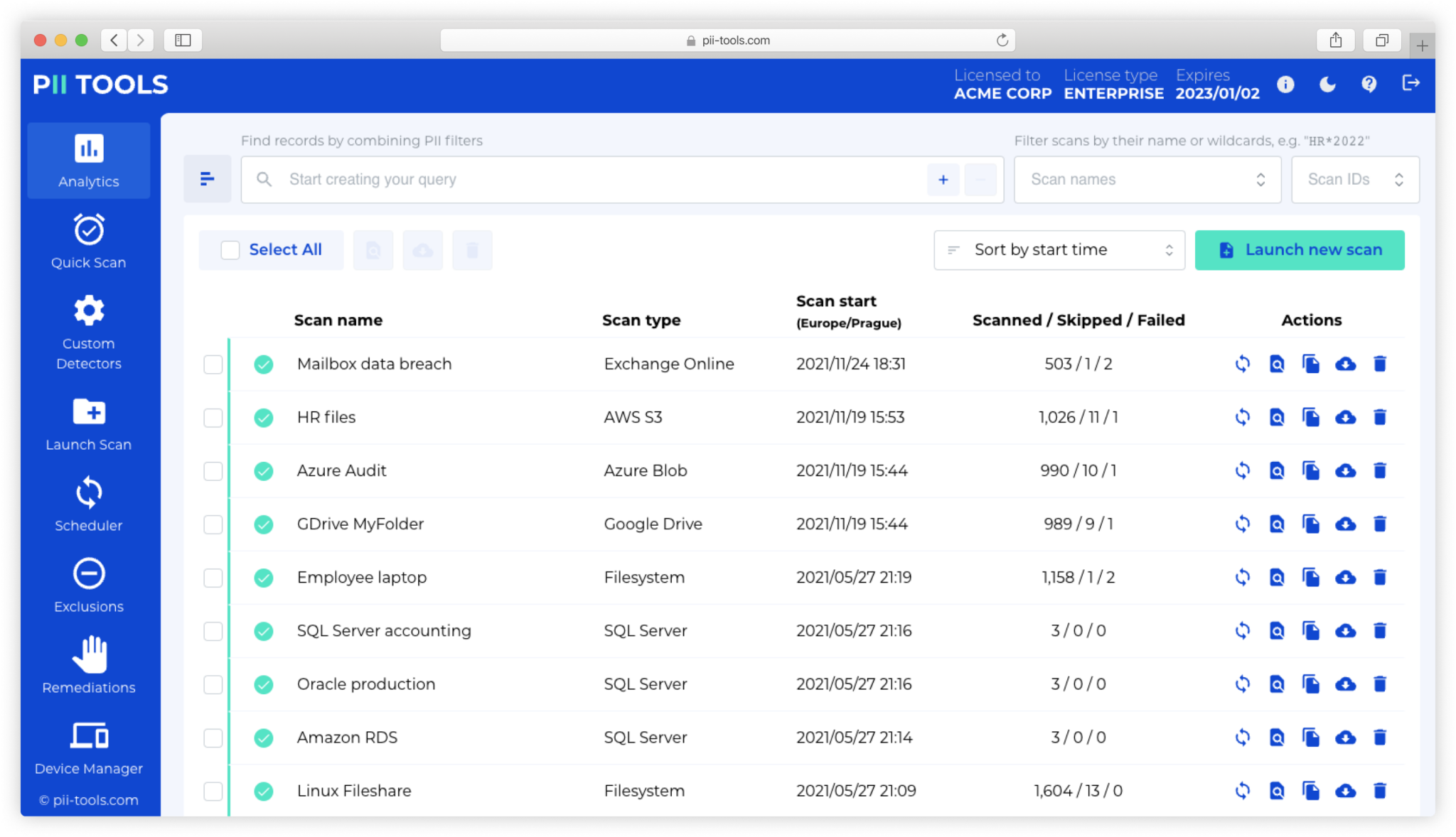 Personal and sensitive data remediation | PII Tools